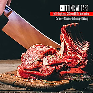 Utopia Kitchen 7 Inch Cleaver Knife Chopper Butcher Knife Stainless Steel for Home Kitchen and Restaurant (Black)