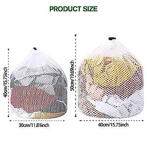 Mesh Wash Bags Laundry Bags, Mesh Laundry Bag, Travel Laundry Bags, College Laundry Bag, Drawstring Design Wash Bags for Blouse, Baby Clothes, Underwear, Dirty Clothes Package(30x40/40x50cm)