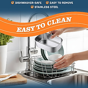 Electric Lunch Box Food Heater 80W Upgraded Leak-proof Heated Lunch Box 12V 24V 110V-230V 3 in 1 Portable Food Warmer for Car/Truck/Office with 304 Stainless Steel Container Spoon & Fork and Carry Bag