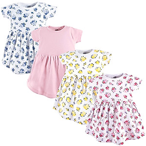 Luvable Friends baby girls Cotton Playwear Dress, Floral, 3T US