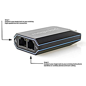 magicJack, New 2022 VOIP Phone Adapter, Portable Home and On-The-Go Digital Service. Unlimited Calls to US and Canada. NO Monthly Bill | Featuring magicIN™ & magicOUT™ Service