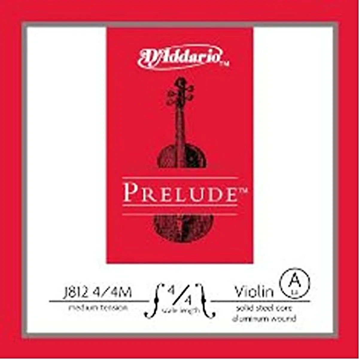 D'Addario Prelude Violin Single D String, 4/4 Scale, Medium Tension - J812 4/4M - Solid Steel Core, Warm Tone, Economical and Durable – Educator’s Choice for Student Strings