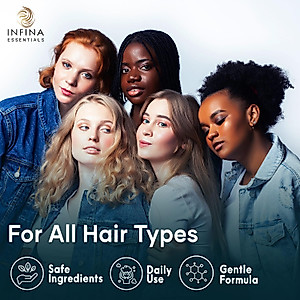 INFINA ESSENTIALS Biotin 2-in-1 Shampoo and Conditioner for Men & Women – Hair Thickening & Strengthening Shampoo with Saw Palmetto, Keratin, Caffeine & Vitamin E – Convenient Daily Use – 16 fl oz