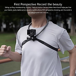 Sports Camera Neck Selfies Holder Wearable Bendable Neck Bracket Multiple Angle Adjustable for Skiing Surfing Biking Ushape Neck Holder Mount Phone Lazy Neck Stand Universal