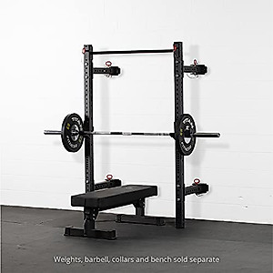 Titan Fitness X-3 Series 80-inch Wall Mounted Folding Power Rack, Space Savings Rack, Folds up to 5-inches from the Wall