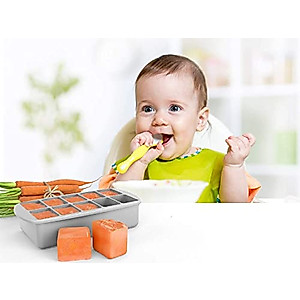 melii Silicone Baby Food Freezer Tray with Lid (Grey)