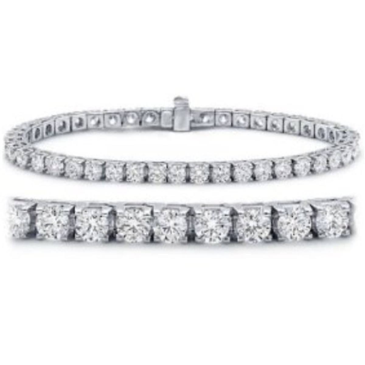 Houston Diamond District 10 Carat Classic Tennis Bracelet 14K White Gold Value Collection