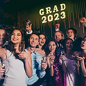 8 LED Marquee Letter Lights Grad 2023 Sign, Grad Light up Letter Numbers for Graduation Party Decorations, 2023 Graduation Decorations Party Supplies (White)