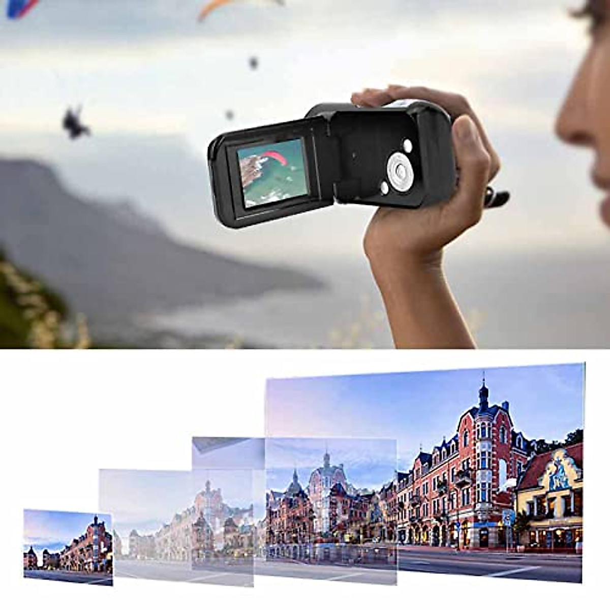 Kids Camera,Durable Digital Camera for Kids,Portable Children Kids 16X HD Digital Video Camera,Small Size Camera for Best Gift for Kids with TFT LCD Sceen Toy (Black)