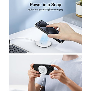 NANAMI Magnetic Wireless Charger iPhone Compatible with MagSafe Charger for iPhone 15/14/13/12 Pro/Max/Plus, Fast Wireless Charging Pad Phone Charger for AirPods 3 2 Pro with USB-C 30W PD Adapter