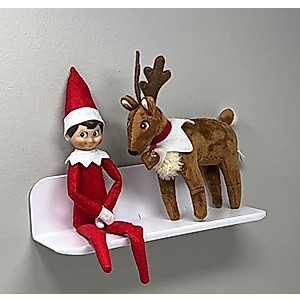 eLhook Made in USA White Stick-On Removable Adhesive Floating Wall Shelf Durable Textured ABS Injection Molded Plastic with Lipped Edges | Designed for Stick-On Adhesives or Screws