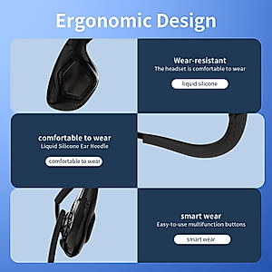 Bluetooth Headset V5.2, Wireless Headset with CVC8.0 Dual Mic Noise Cancelling Bluetooth Earpiece 150 Hrs Standby Time Hands-Free Bluetooth Earphones for Cell Phone iPhone Business/Workout/Driving