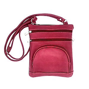 Goson Leather Hand Crafted Leather Small Crossbody Purse Handbag for Women