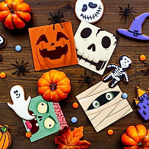 Lamparty Halloween Party Supplies Disposable Big Paper Plates and Paper Napkins for Halloween Party Decorations Serve 48 ﻿