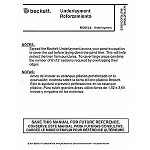 Beckett Corporation 7202510 Pond Liner, 6ft x 12ft, Black