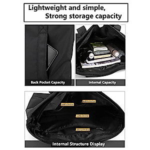 WUQI Soft Nylon Shoulder Tote Women Fashion Large Tote Shoulder Handbag Waterproof Shoulder Bag for Women Multi Pocket with Zipper (Brown)