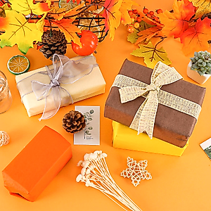 Whaline 96 Sheet Fall Tissue Paper Bulk Brown Orange Yellow Gift Wrapping Paper Art Craft Tissue Paper for Autumn Decorative Thanksgiving Harvest Party Gift Bag DIY Pompom Confetti, 14 x 20