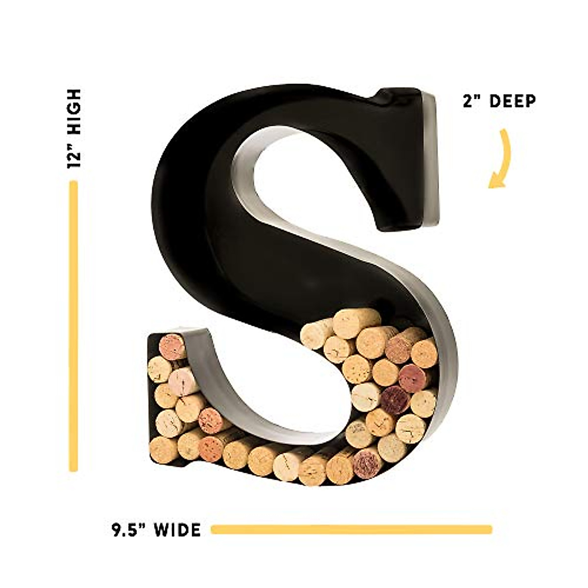 Metal Wine Cork Holder - Letters A to Z | Modern Housewarming Gift, Home Bar Decor, Wine Gift, Bridal Shower Gift, Engagement Gift | Large Wall Art | Home Décor