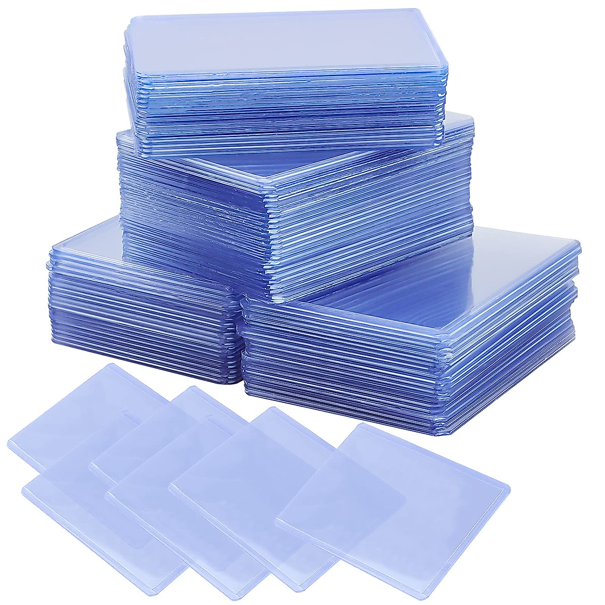 100 Pcs Topload Card Sleeves Transparent Top Loader Card Holders Protectors Thick Trading Card Top Loads Holder Easel Stands Clear Protective Sleeves Case for Baseball,Sports,Trading Cards(3x4 Inches)