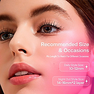 CALAILIS Lash Clusters DIY Eyelash Extensions 132pcs Natural Cluster Lashes Mega Volume Individual Lashes Wispy Eyelash Clusters(DUO14,D-10-16MIX)