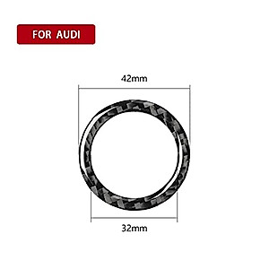 NC Carbon Fiber Styling Trim Cover Sticker Compatible with Q5 A4L A5 (Engine Start Stop Cover Ring A)