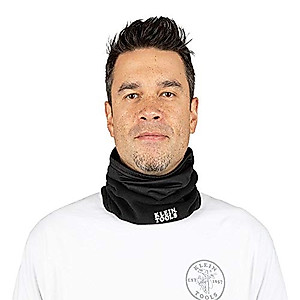 Klein Tools 60466 Neck and Face Warming Gaiter, Double-Layered Half-Band, Black, One Size fits Most