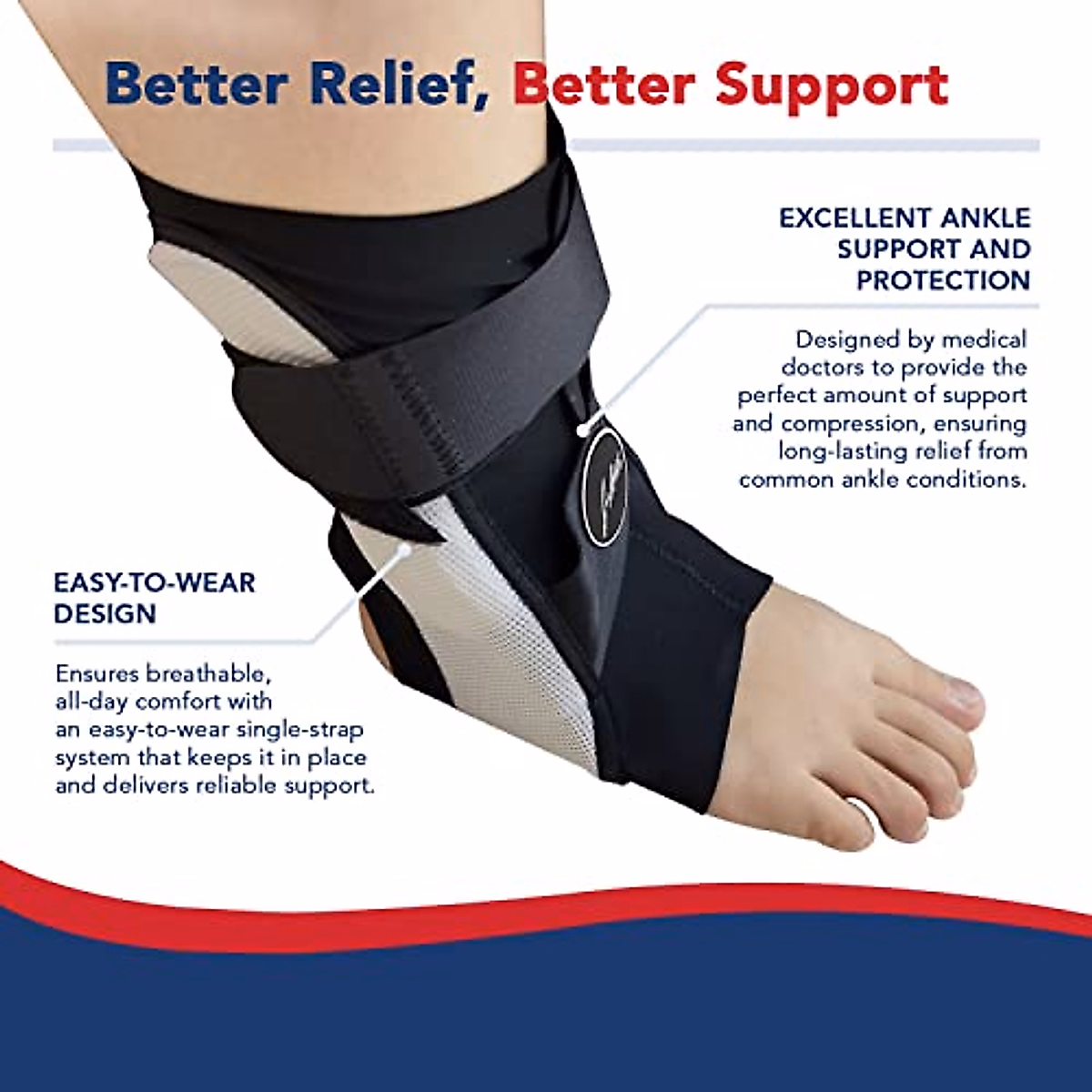 Doctor Developed Ankle Brace for Sprained Ankle, Support Stabilizer Splint for Injured Foot – Foot Brace/ Achilles & Peroneal Tendonitis – Ankle Brace For Women / Men (Medium, Single, Left)