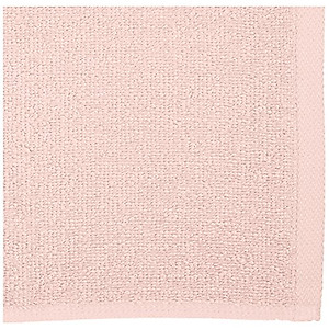 Amazon Basics Fast Drying, Extra Absorbent, Terry Cotton Washcloths - Pack of 24, Petal Pink, 12 x 12-Inch