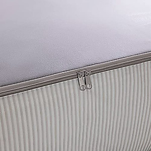 STUFF & THINGS Storage Bags Bedroom, Clothes and Blanket Organizer, Double Zipper Organization Bag, Foldable Fabric Boxes Laundry Room, Large Capacity Comter Bag (Megasize Gray), 29.1x18.1x8.7 inches