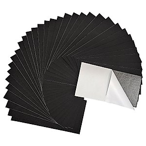 Jtnohx Self Adhesive Felt Sheets, Adhesive Backed Felt, 33 Pcs 4" x 8" Felt Adhesive, Sticky Back Stiff Felt for Crafts DIY Sewing School Projects Decoration (Black)