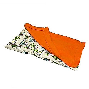 HAICHEN TEC Bearded Dragon Sleeping Bag with Pillow and Blanket Soft Bed Habitat Decor Cage Accessories for Reptile Bearded Dragon Leopard Gecko Lizard (Orange)