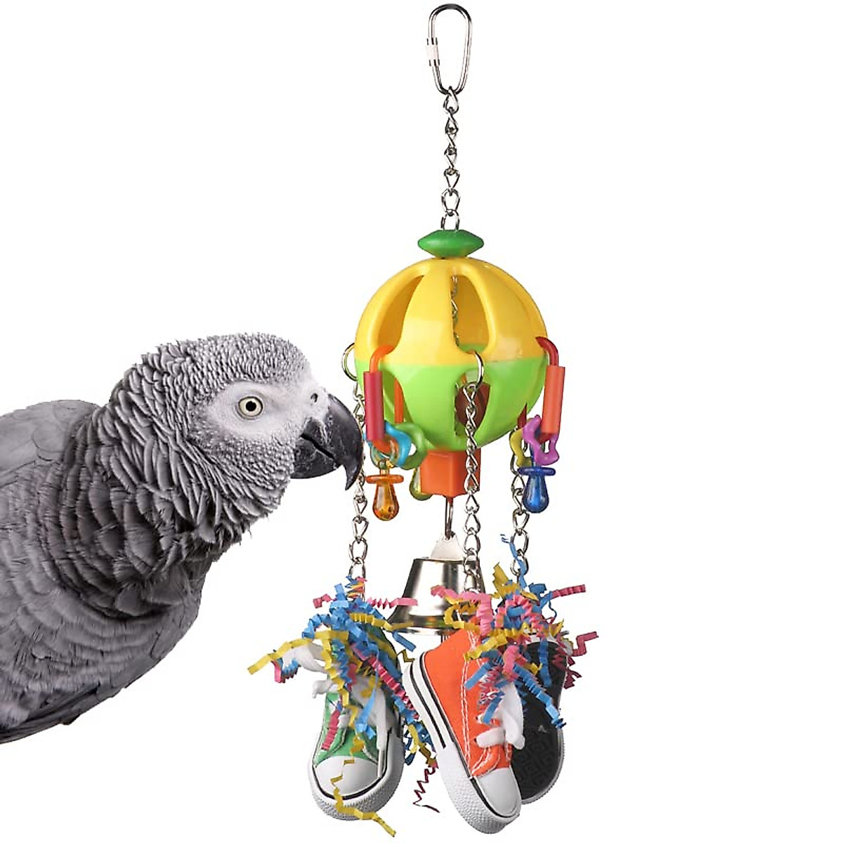 Super Bird Creations SB1105 Kick Ball Bird Toy, Medium/Large Bird Size, 12" x 4"