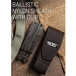 SOG PowerLock Multi-Tool- Compound Leverage Technology with EOD Crimper Device, 420 Stainless Steel Body, 18 Lightweight Specialty Tools (B61N-CP) , Black