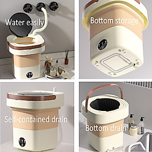 Portable Washing Machine, Mini Washing Machine Foldable, 15l Large Capacity, for Camping, Rv, Travel, Small Spaces, Lightweight and Easy to Carry (Color : Green)