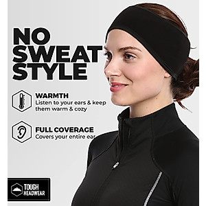 Tough Headwear Ear Warmer Headband - Ear Muffs - Running Winter Headband, Fleece Headband for Men & Women for Cold Weather