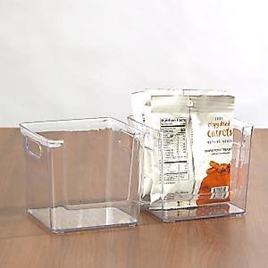 The Lakeside Collection Plastic Storage Baskets for Kitchen and Closets - Square - Set of 2