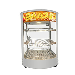 14" Food Display Warmer Curved Glass Warming Cabinet Hot Food Showcase Countertop 3 Layers (14"(3 Layer))