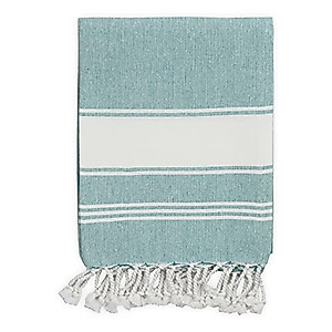 LANE LINEN 100% Cotton Beach Towel with Bag 2 Pack Towels Oversized 39"x71" Pool Highly Absorbent Extra Large Quick Dry Travel Towel - Aqua