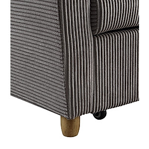 Favfurish 54" Corduroy Convertible Sleeper Loveseat with Full Foam Seating and 2 Throw Pillows, Stylish Couch for Living Room, Apartment,Bedroom，Brown