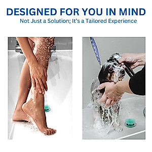 EcoKatch - Ultimate Contactless and Hygienic Bathtub Drain Hair Catcher | Drain Protector | Strainer | Universal Fit for Standard Bathtub with 1.5" to 1.75" Drain (Ice Blue)