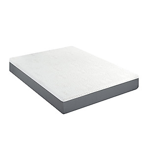 Olee Sleep 10 Inch Ventilated Gel Infused Memory Foam Mattress, CertiPUR-US® Certified, Gray, Twin
