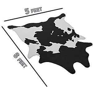 senexe Faux Cowhide Rug 6x5ft - Cow Hide Rug - Synthetic Cow Hides and Skins Rug - Faux Cow Rugs for Living Room - Cowhide Rugs for Living Room & Home w/ Ultra Soft Backing