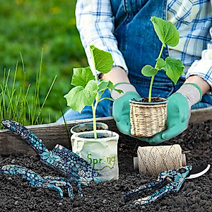 WORKPRO Garden Tool Set, 5 Pieces Gardening Work Gifts, Cast Aluminum Outdoor Hand Tools Kit for Men and Women, Including Trowel Transplanter Weeder Hand Fork Cultivator