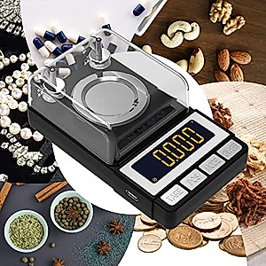 Milligram Scale 50g / 0.001g, Reloading Scale with 2X 20g Calibration Weight, High Precision Jewelry Scale with Large LCD Display, MG Scale for Gold Medicine Powder, Battery Included