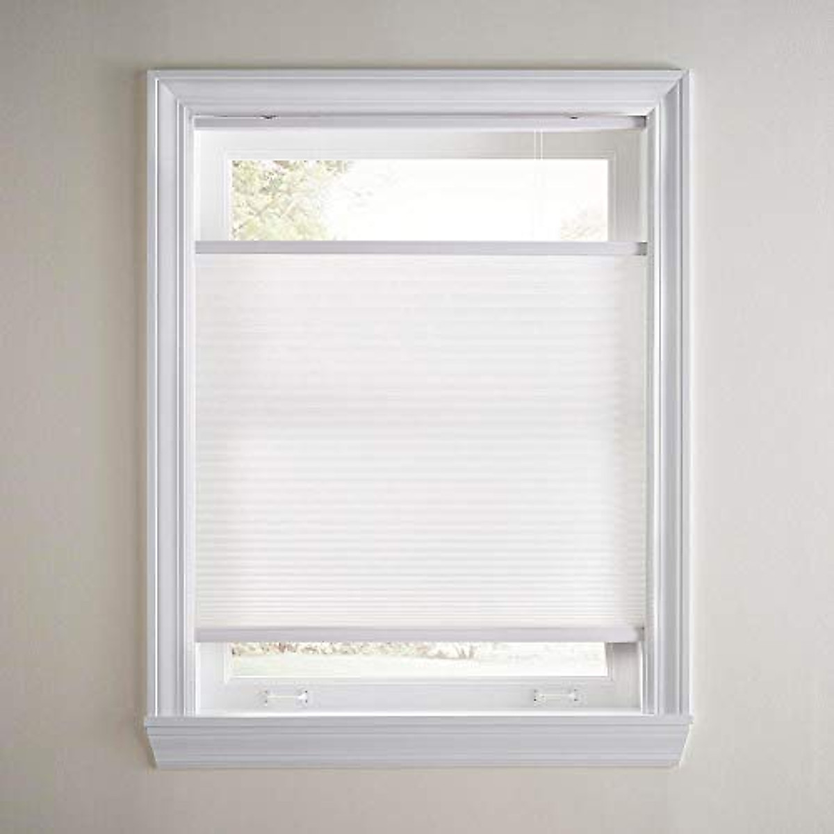 Home Decorators Collection Cut-to-Width Snow Drift 9/16 in.Top-Down Bottom-Up Cordless Cellular Shade - 28 in. W x 48 in. L