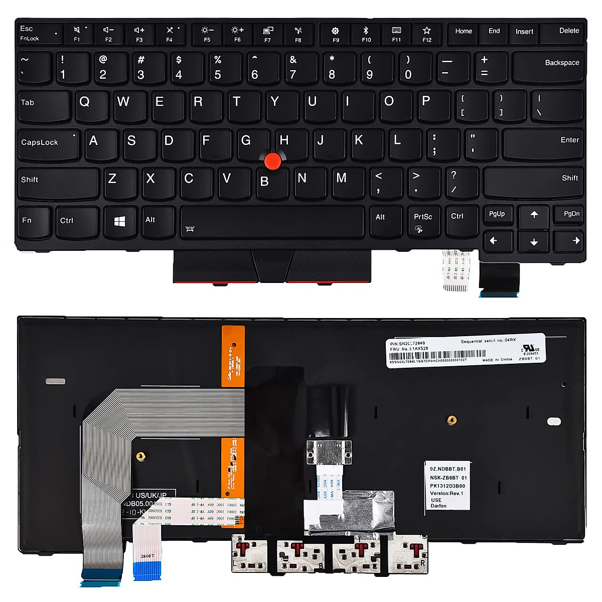Replacement Keyboard for Lenovo Thinkpad T470 T480 A475 A485 Laptop, Lenovo T480 Keyboard with Backlight US Layout P/N: 01AX528 01HX419 01HX499 01AX487 01HX459