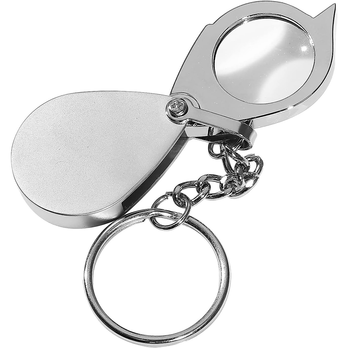 15X Mini Keychain Pocket Magnifier, Jewelers Magnifying Glass, Portable Foldable Magnifying Glass for Close Work, Gardening, Stamp, Rock Collectings