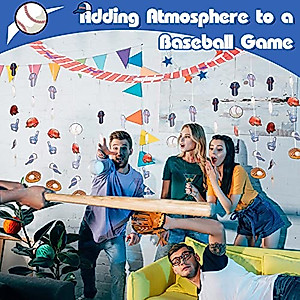 Hanging Baseball Ceiling Decorations Baseball Party Ceiling Decor with Baseball Paper Garland Cutouts Baseball Party Decorations for Sports Theme Birthday Baby Shower Classroom