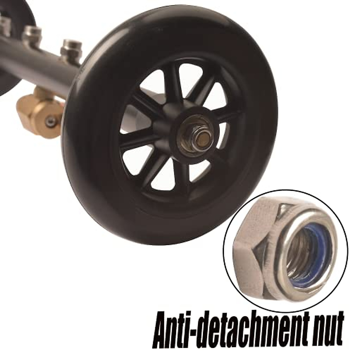 GDHXW Multipurpose Undercarriage Cleaner Surface Cleaner for Pressure Washer 4000 PSI 16 Inch Underbody Car Wash Water Broom with 3 Pieces Extension Wand 5 High Pressure Nozzle