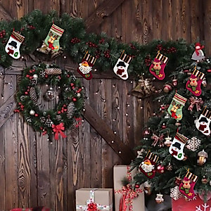 Christmas Stockings Felt Personalized Cute Hanging Stocking Christmas Home Decorations Multicolor Art Decor for Farmhouse Family Holiday Party Fireplace Xmas Decor Santa Tree Friends(Snowmen